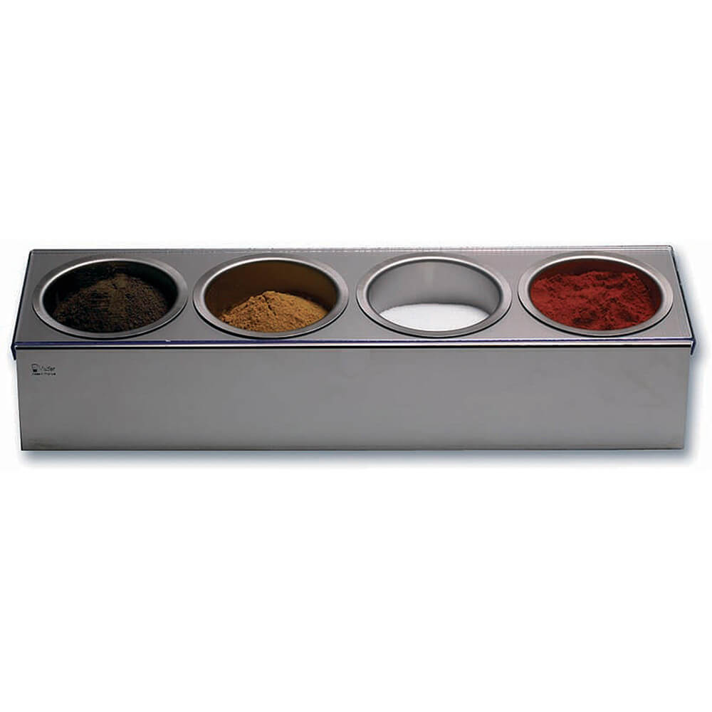 Stainless Steel, Condiment Caddy / Spice Box, 4 Bowls | 017084 | Matfer ...