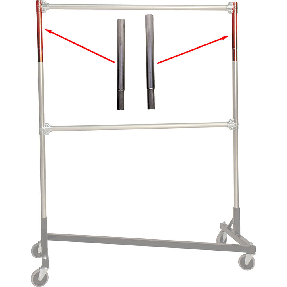 Silver, 12" Upright Extension For Heavy Duty Clothes Rack, 2/PK ...