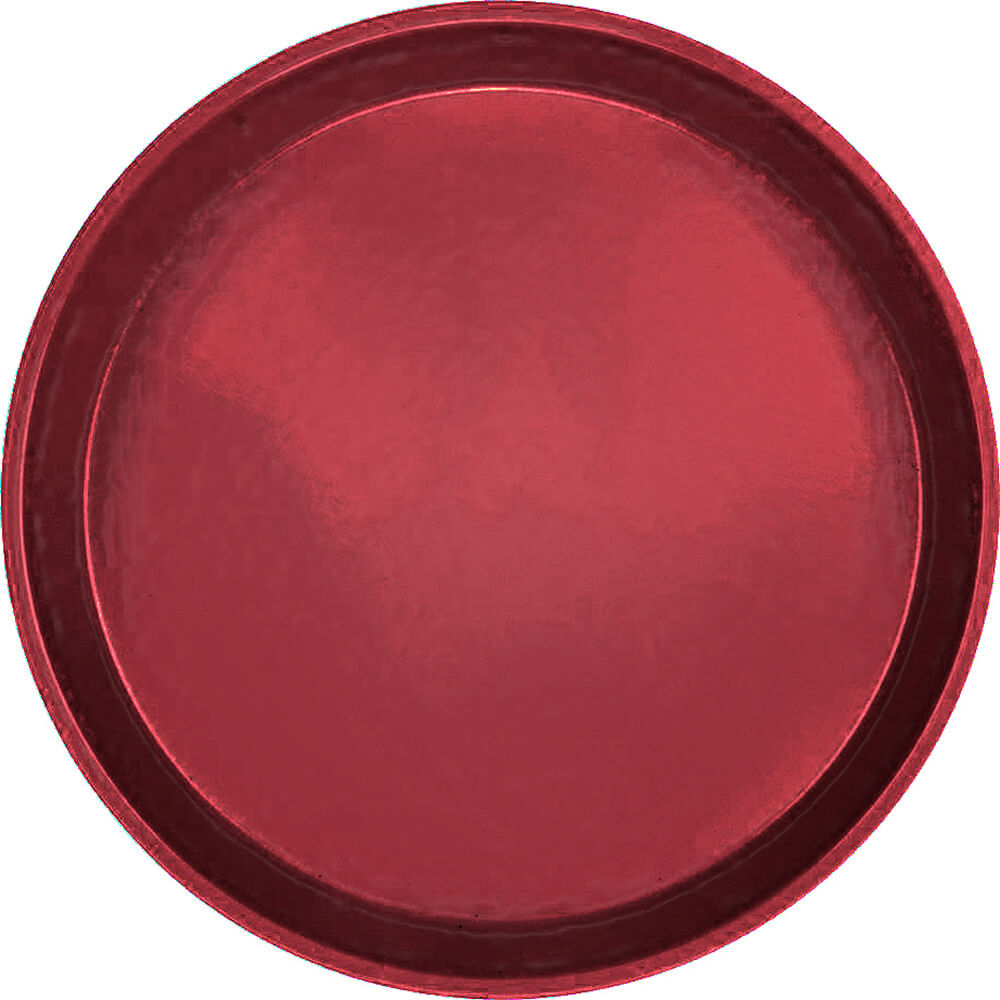 Cherry Red, 12" Round Serving Tray, Fiberglass, 12/PK | 1200-505 | Cambro