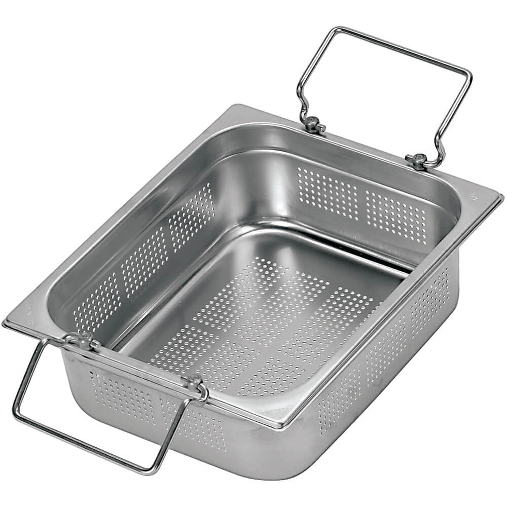 Stainless Steel 1/1 GN Colander / Perforated Pan, Retractable Handle, 7 ...