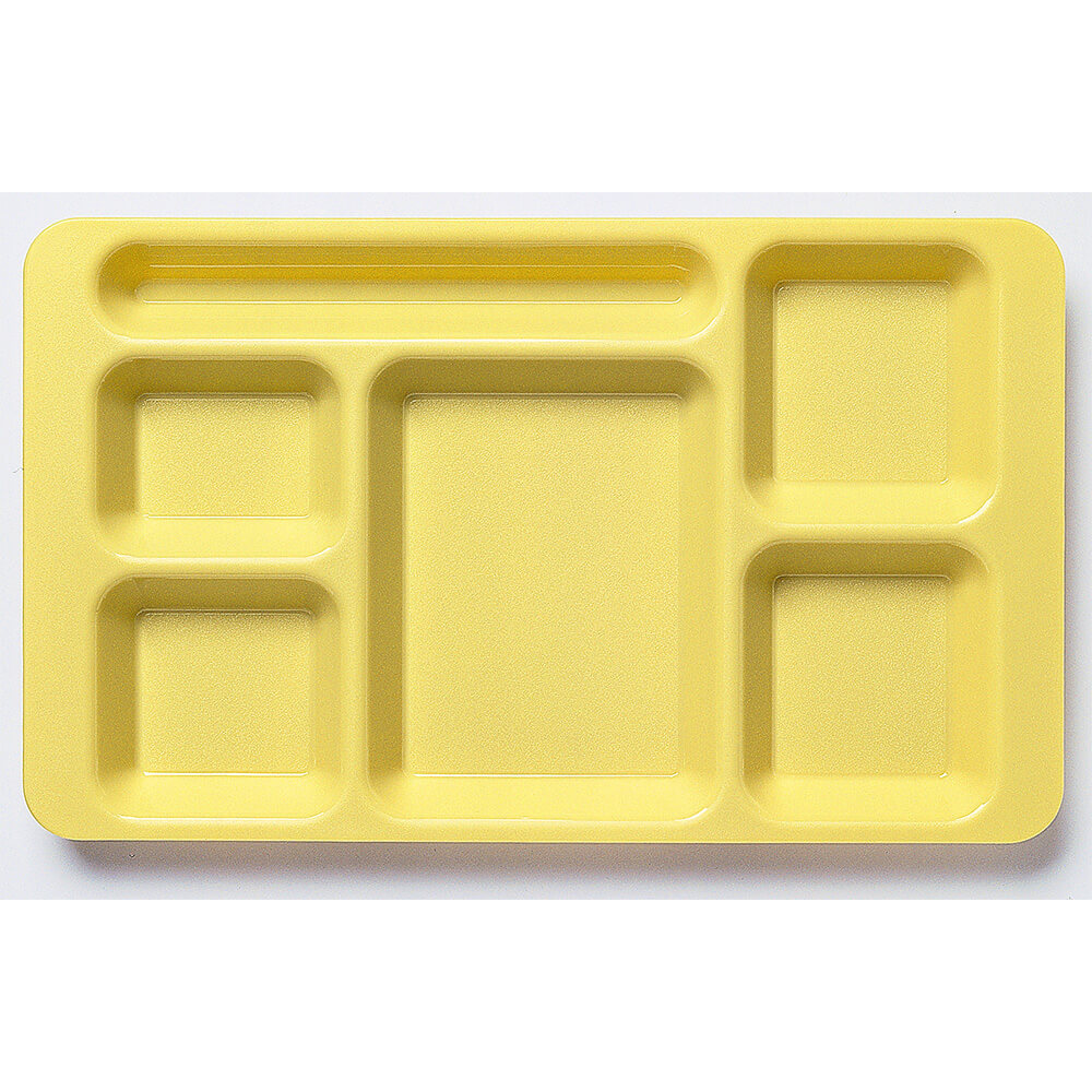 Yellow, 2x2 Co-Polymer 6-Compartment Cafeteria Trays, 24/PK | 1596CP ...