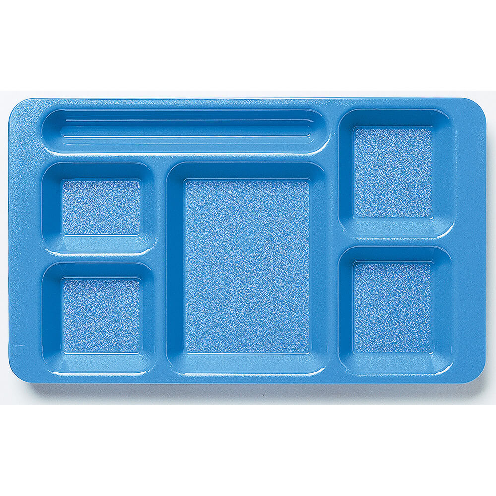 Blue, 2x2 Polycarbonate 6-Compartment Cafeteria Trays 24/PK | 1596CW ...