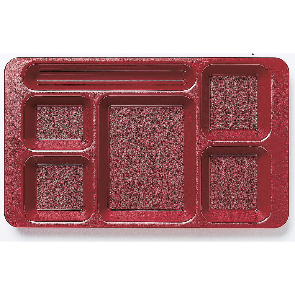 Cambro Cranberry, 2x2 Co-Polymer 6-Compartment Cafeteria Trays, 24/PK ...