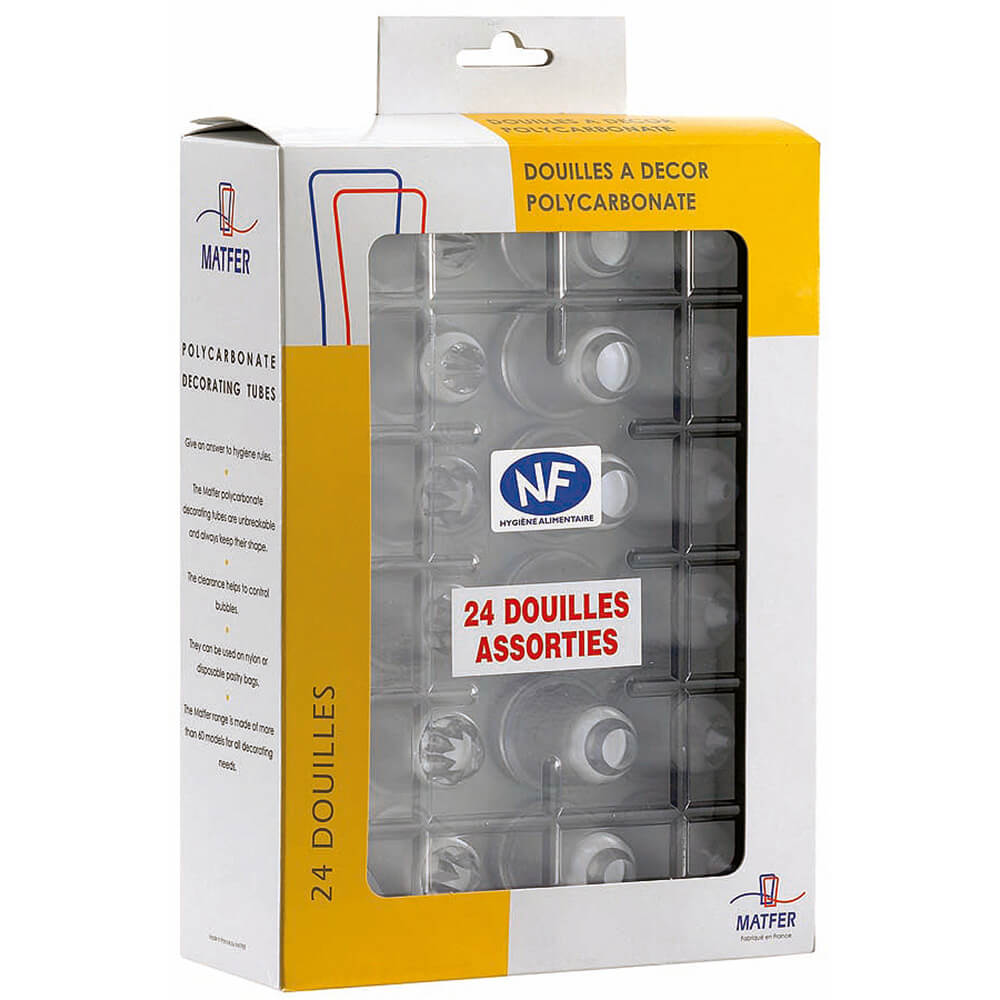 Clear, Polycarbonate Icing Tips, Cake Decorating Tip Set, 24/PK ...