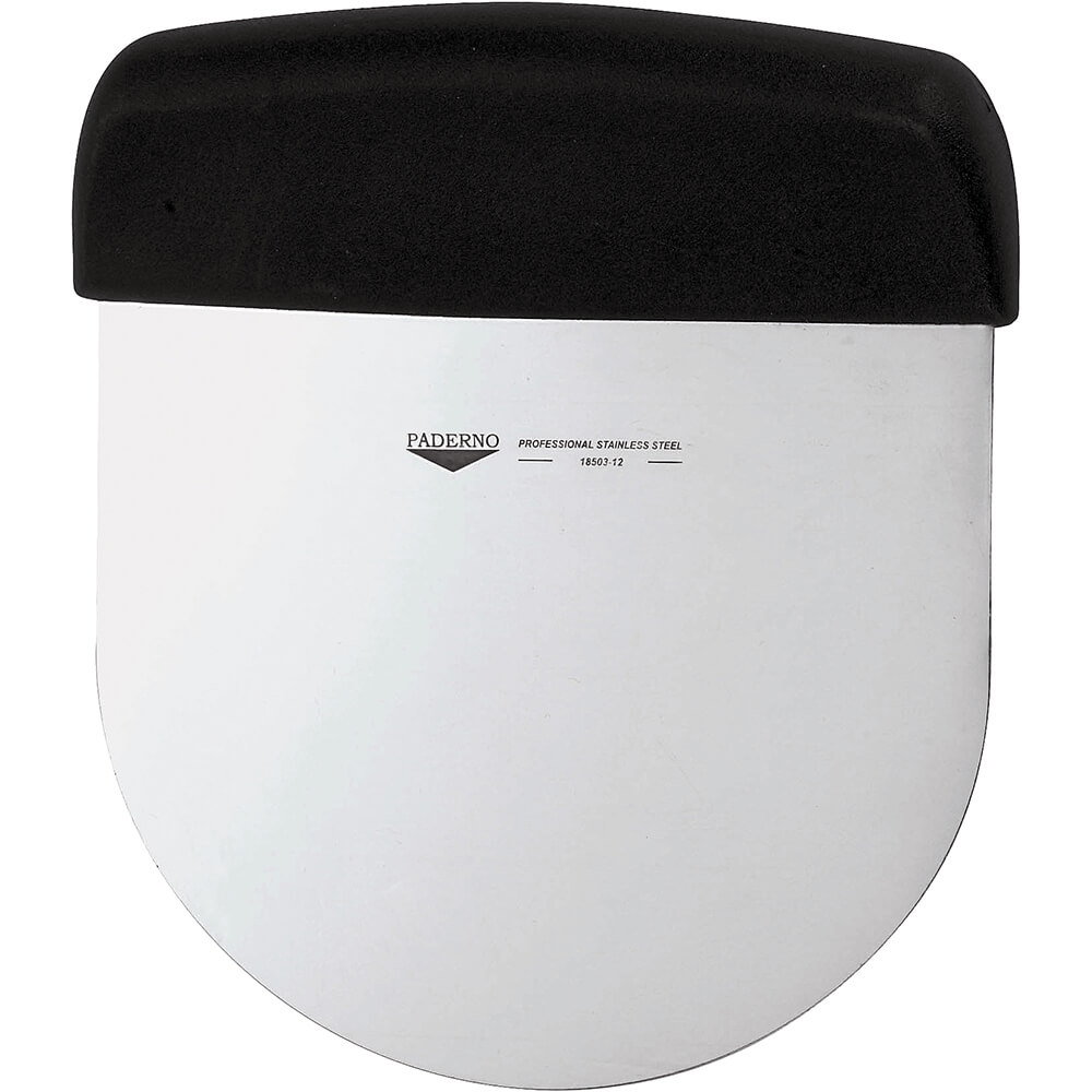 Black, Stainless Steel Dough Scraper, Rounded | 18503-12 | Paderno