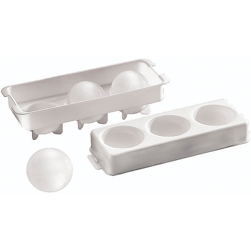 Paderno White, Polypropylene Ice Sphere Mold, Mold Of 3 Ice Cubes, 2.25 ...