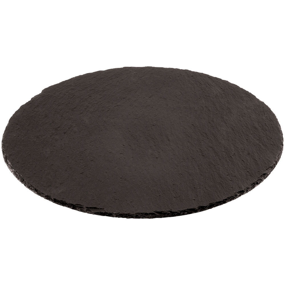 Black, Round Natural Slate Tray, 8-5/8" | 41586-22 | APS