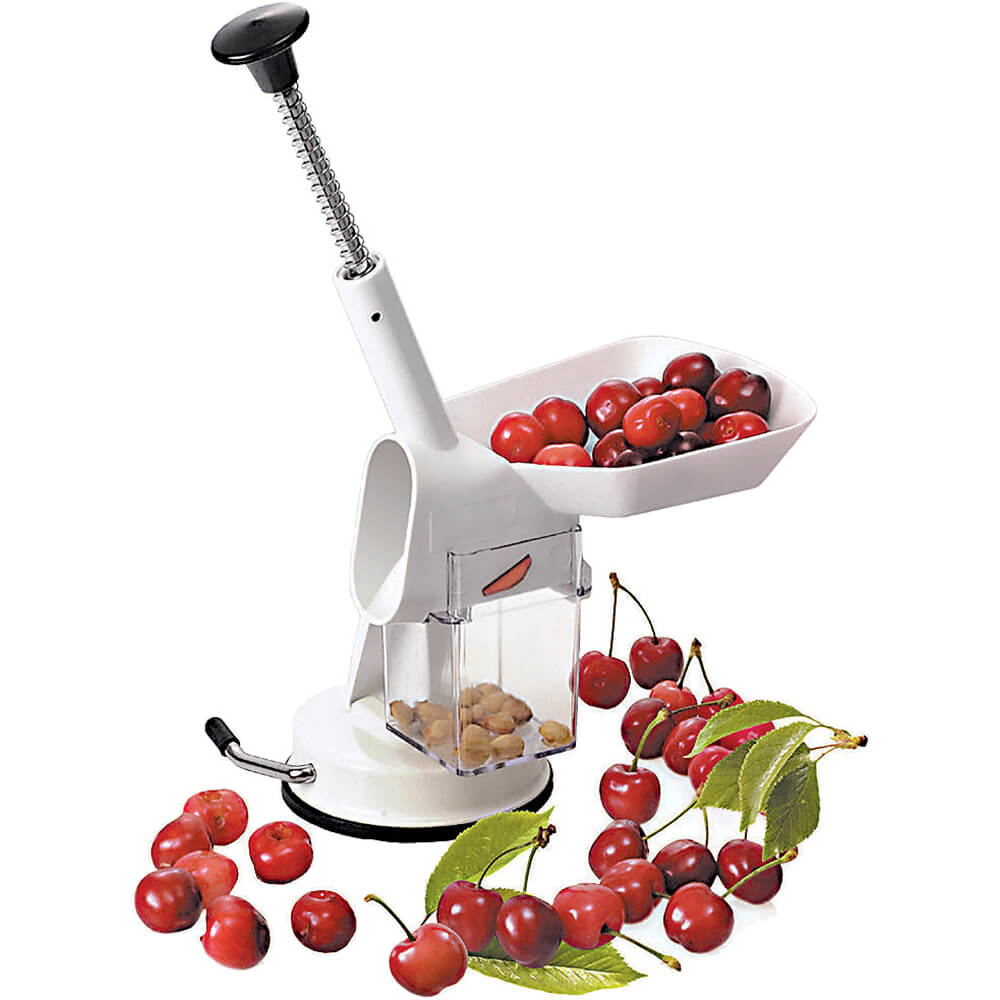 White, Plastic Cherry Pitter, 4" | 42563-44 | Tellier