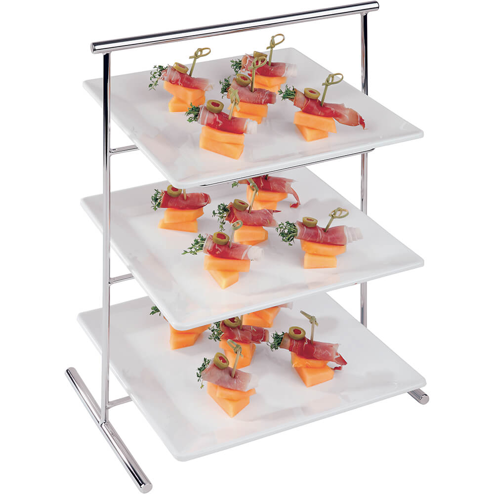 Chrome Steel Three-tier Display Stand for Square Trays / Plates | 44840 ...