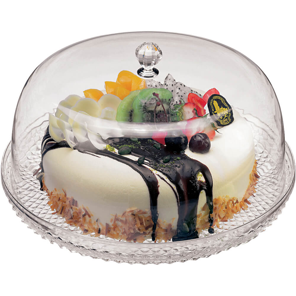 Clear, Acrylic Cake Tray and Cake Dome, 12.5" | 44947-06 | APS