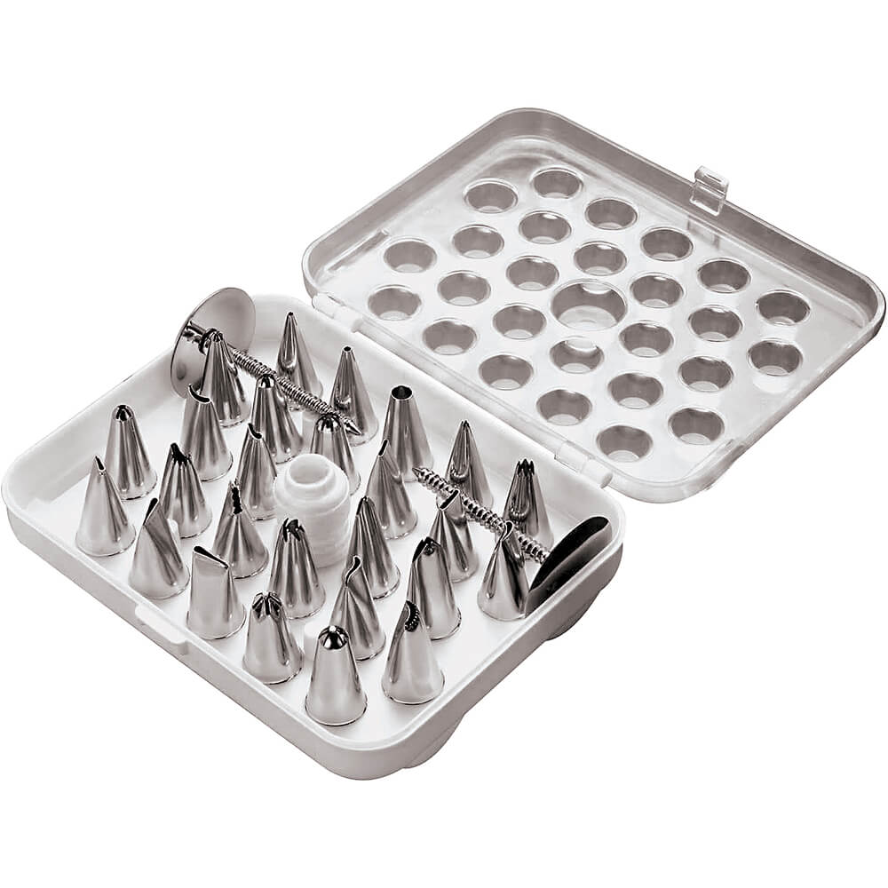Stainless Steel Set Of 29 Assorted Icing Tips, 1" | 47219-29 | Paderno