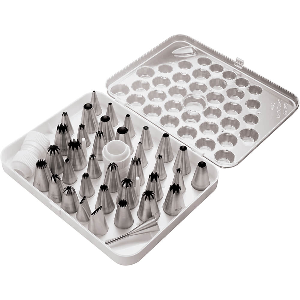 Stainless Steel Set Of 38 Assorted Icing Tips, 1" | 47219-38 | Paderno