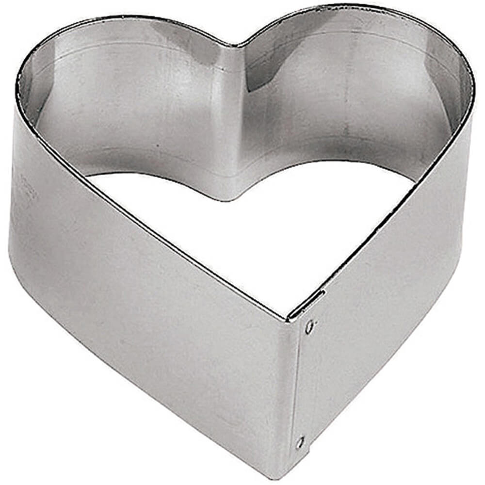 Stainless Steel Heart-shaped Pastry Ring, 2.5", 6/PK | 47425-32 | Paderno