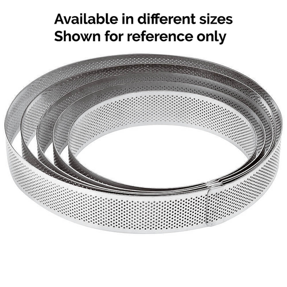 Pavoni Stainless Steel Perforated Tart Ring, 9" X 1-3/8", 47510-23