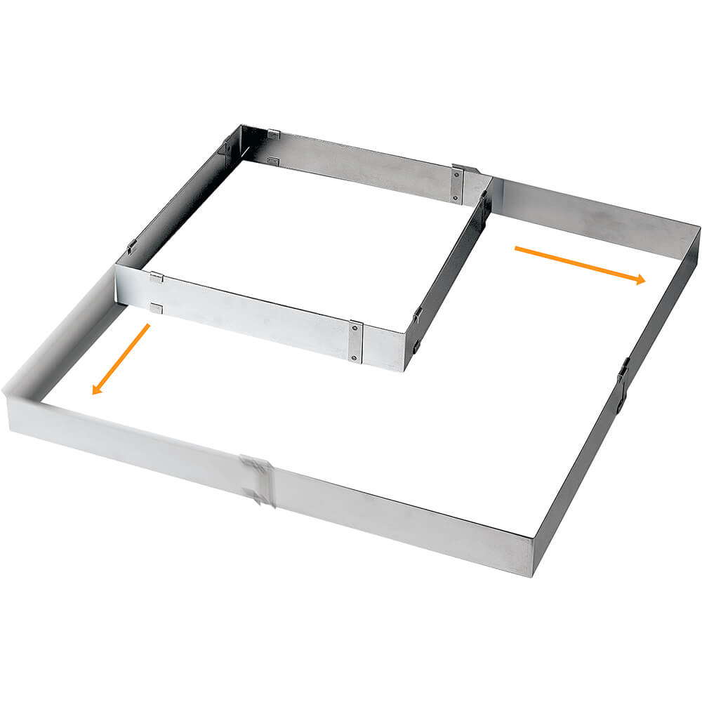 Stainless Steel Adjustable Square / Rectangular Cake Frame, 11.88" To ...