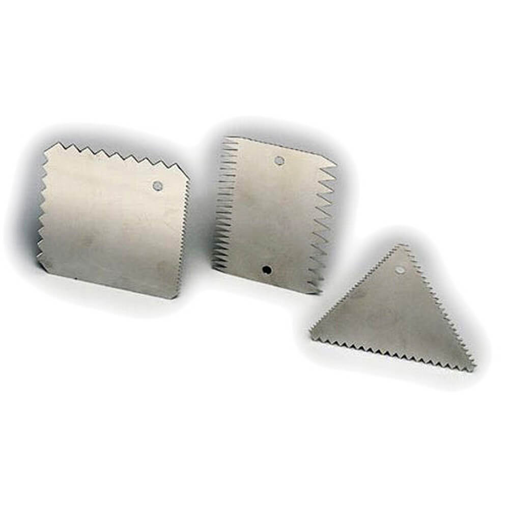 Stainless Steel Set Of 3 Assorted Icing / Cake Combs | 47625-03 | Paderno