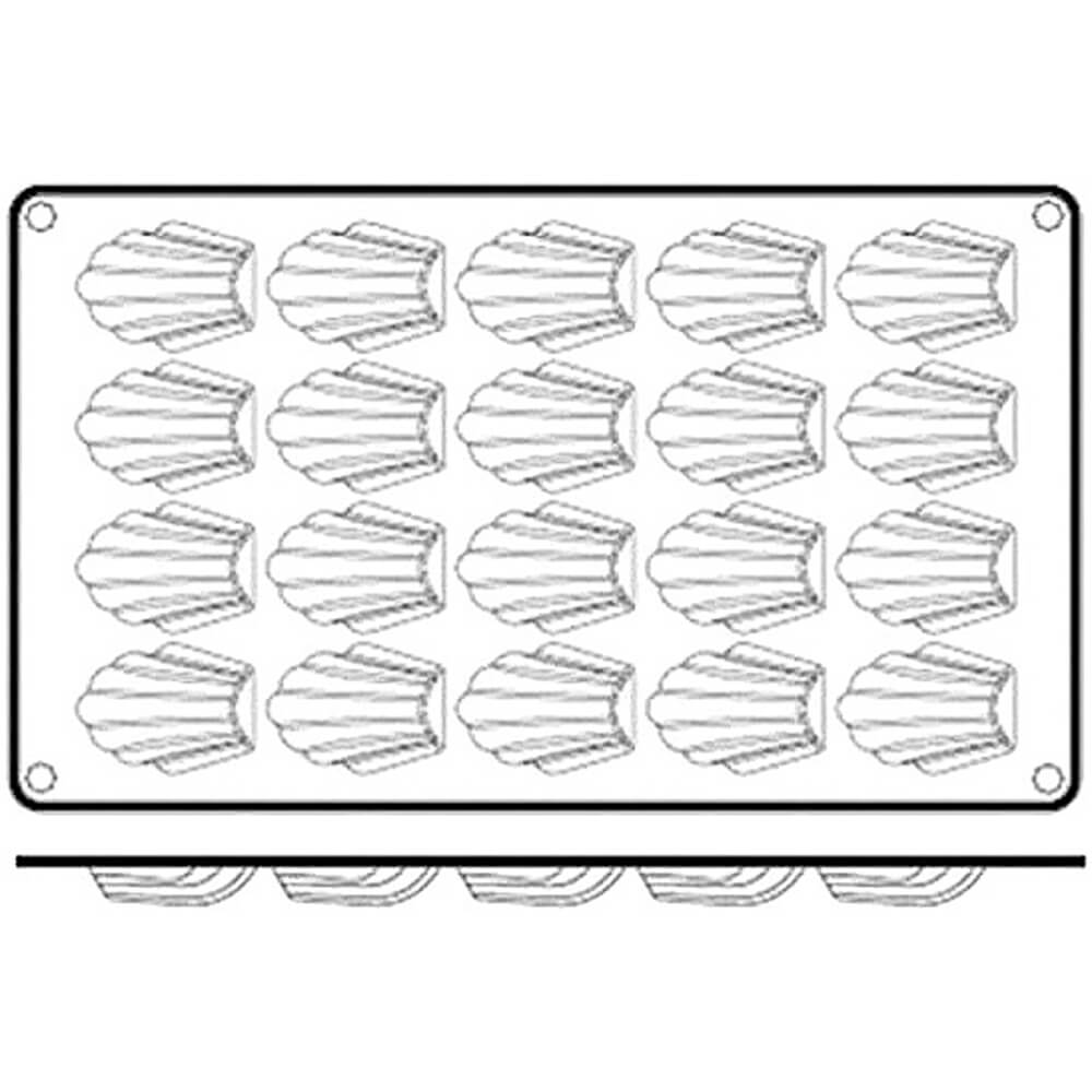 Non-stick Silicone Mold, Madeleine, Sheet Of 20 | 47742-37 | Paderno