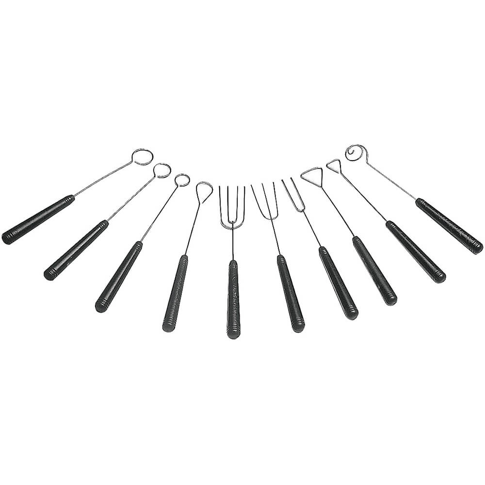 Paderno Black, Stainless Steel Set Of 10 Chocolate Dipping Tools, 47833-10