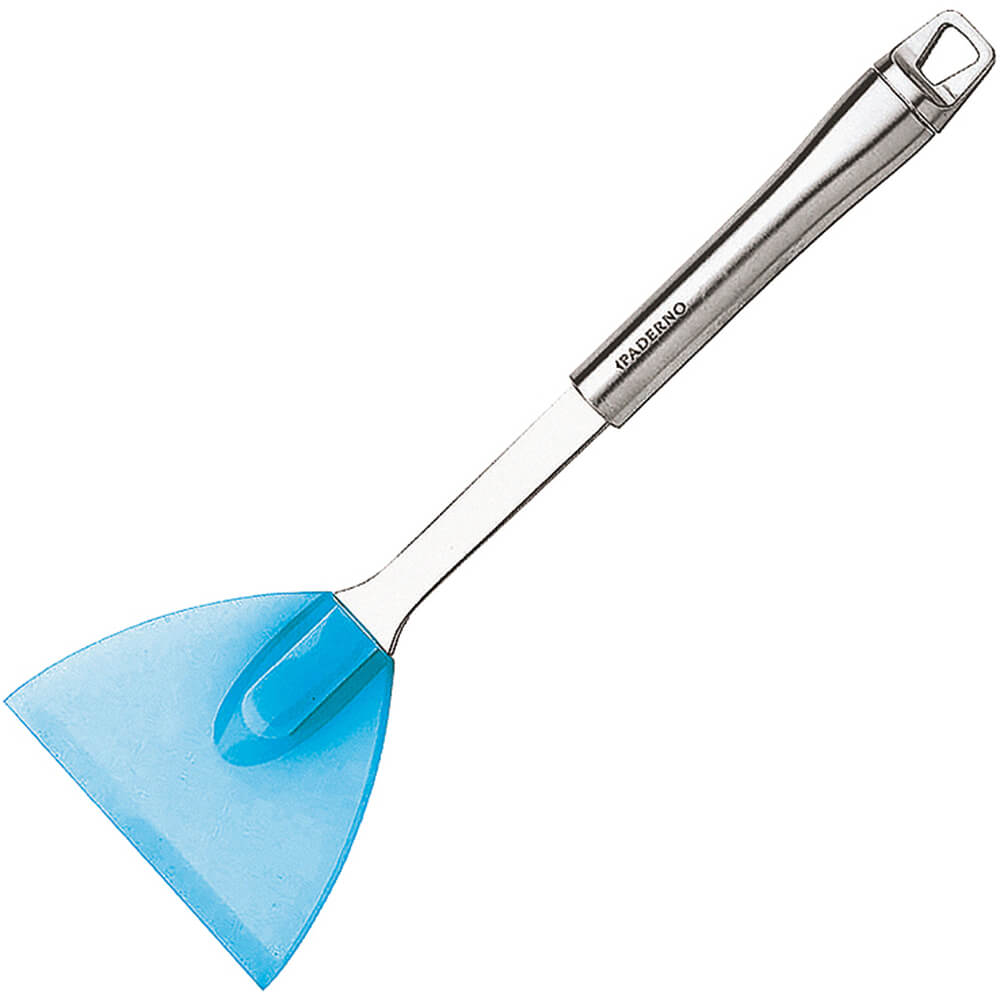 Blue, Silicone Triangular Spatula with Stainless Steel Handle, 10.88" L ...