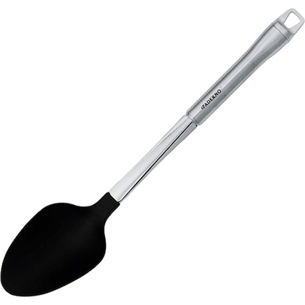 Black, Composite Material Pa+ Serving Spoon, Stainless Handle, 13.5 ...