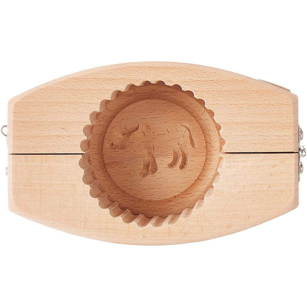 Wooden Round Butter Mold with Cow Imprint, Yields 5.35 Oz | 48294-03 ...