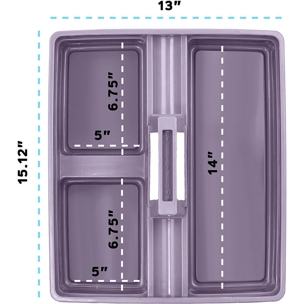 Alpine Industries Purple, ABS Plastic Cleaning Caddy, 3-Compartment, 486-L