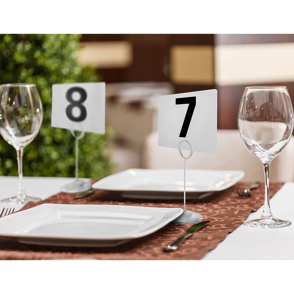 White, Plastic 4" X 4" Double Sided Table Numbers, 1-50, Black ...
