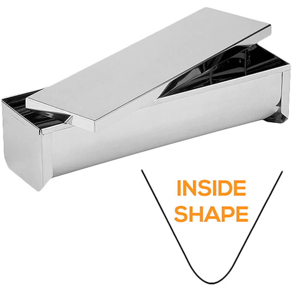 Stainless Steel Rounded V-shape Yule Log Cake Mold with Lid, 10.25 ...