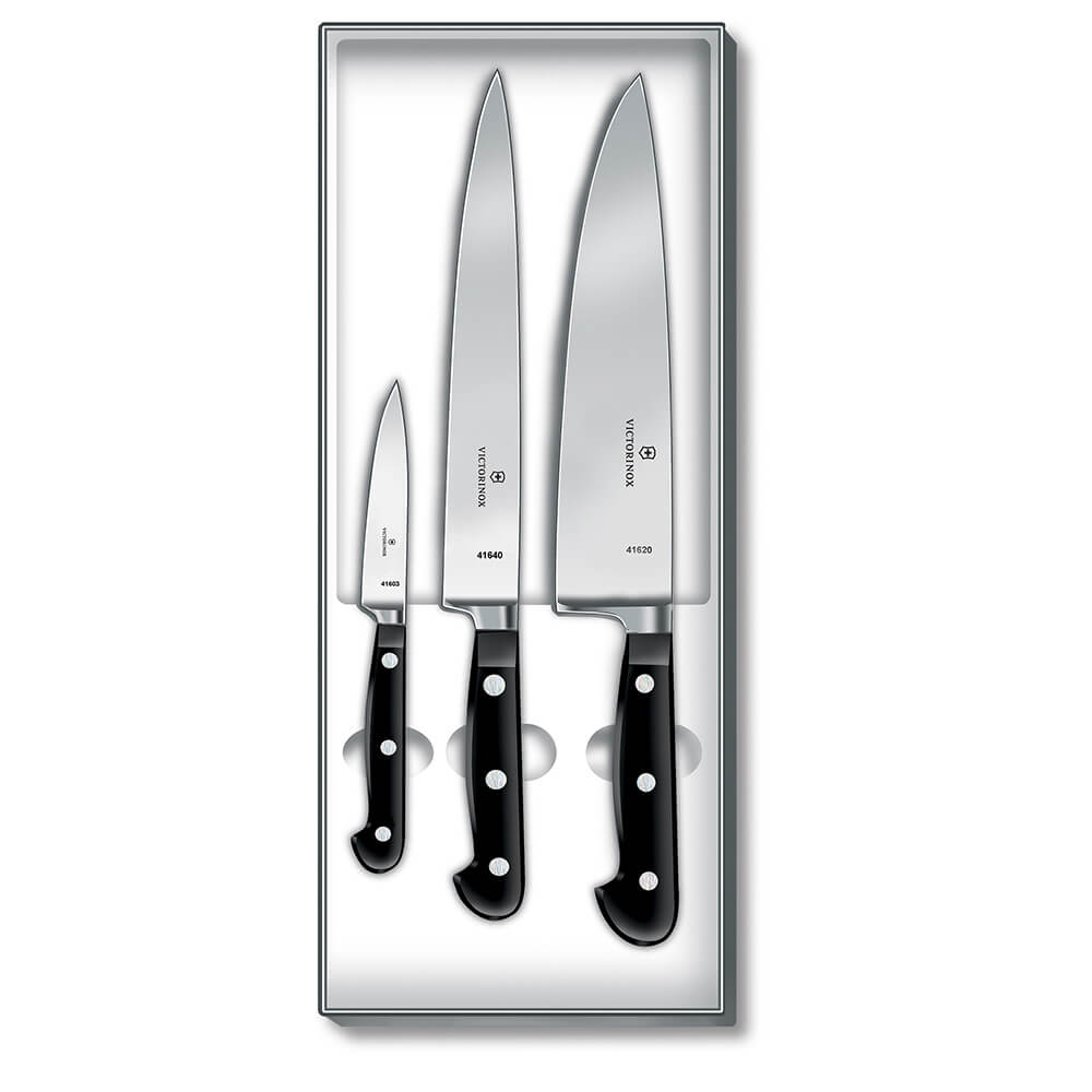 Black, 3-piece Chefs Knife Set, Forged, POM Handles, Solingen | 7.7143. ...