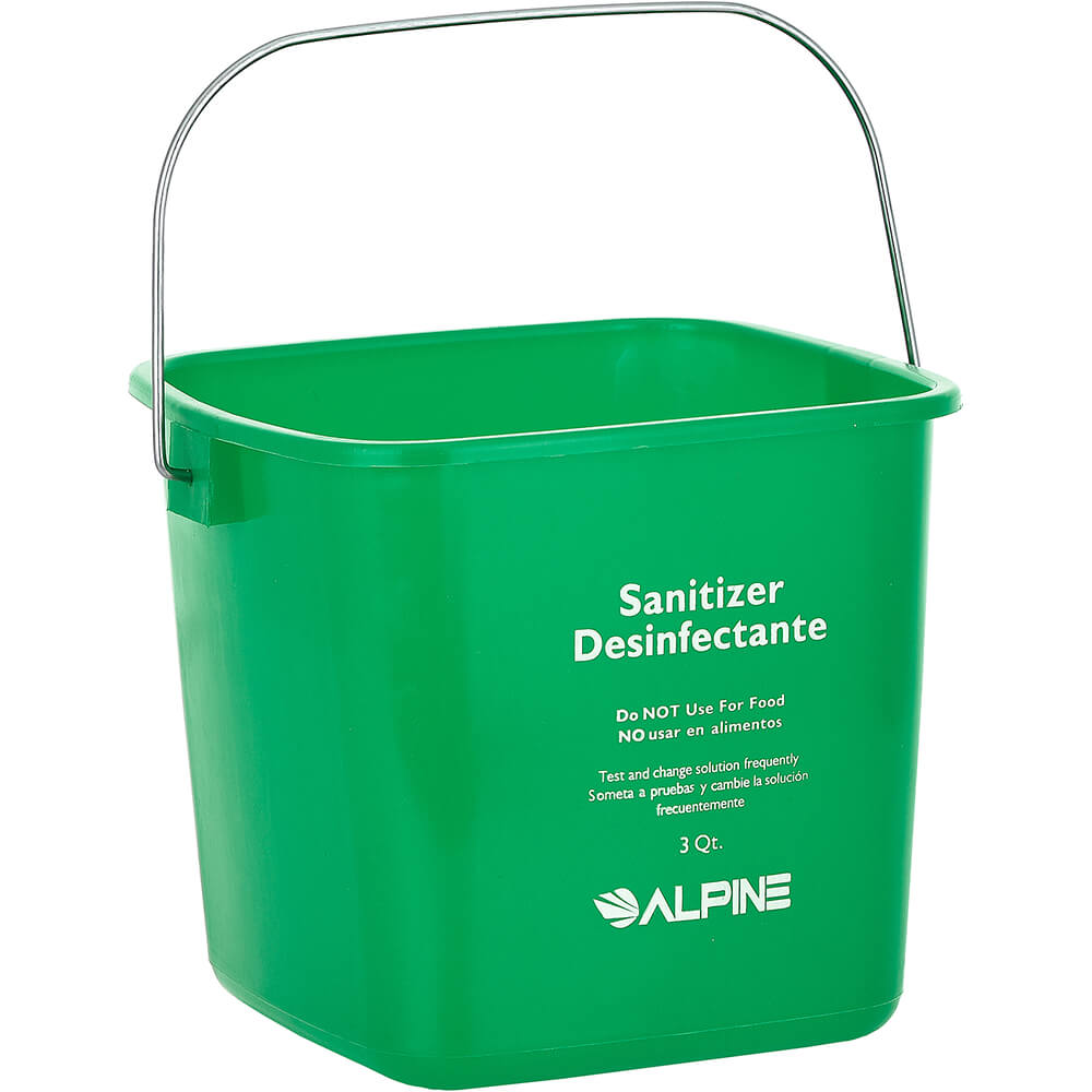 Alpine Industries Green, Plastic 3 Qt. Cleaning Bucket / Pail, 486-3-GRN