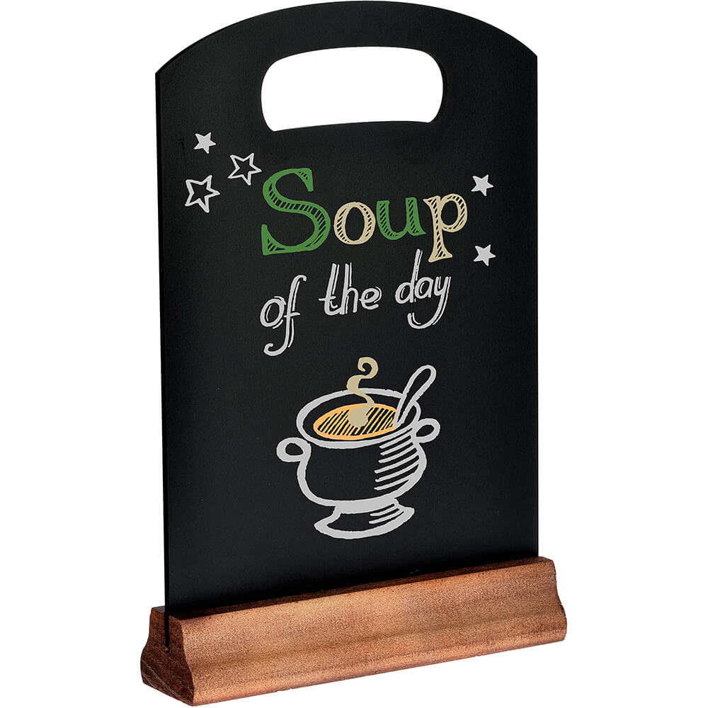 Black, MDF Table Top Board Sign, Wood Base, 6/PK | 492-02-06 | Alpine ...