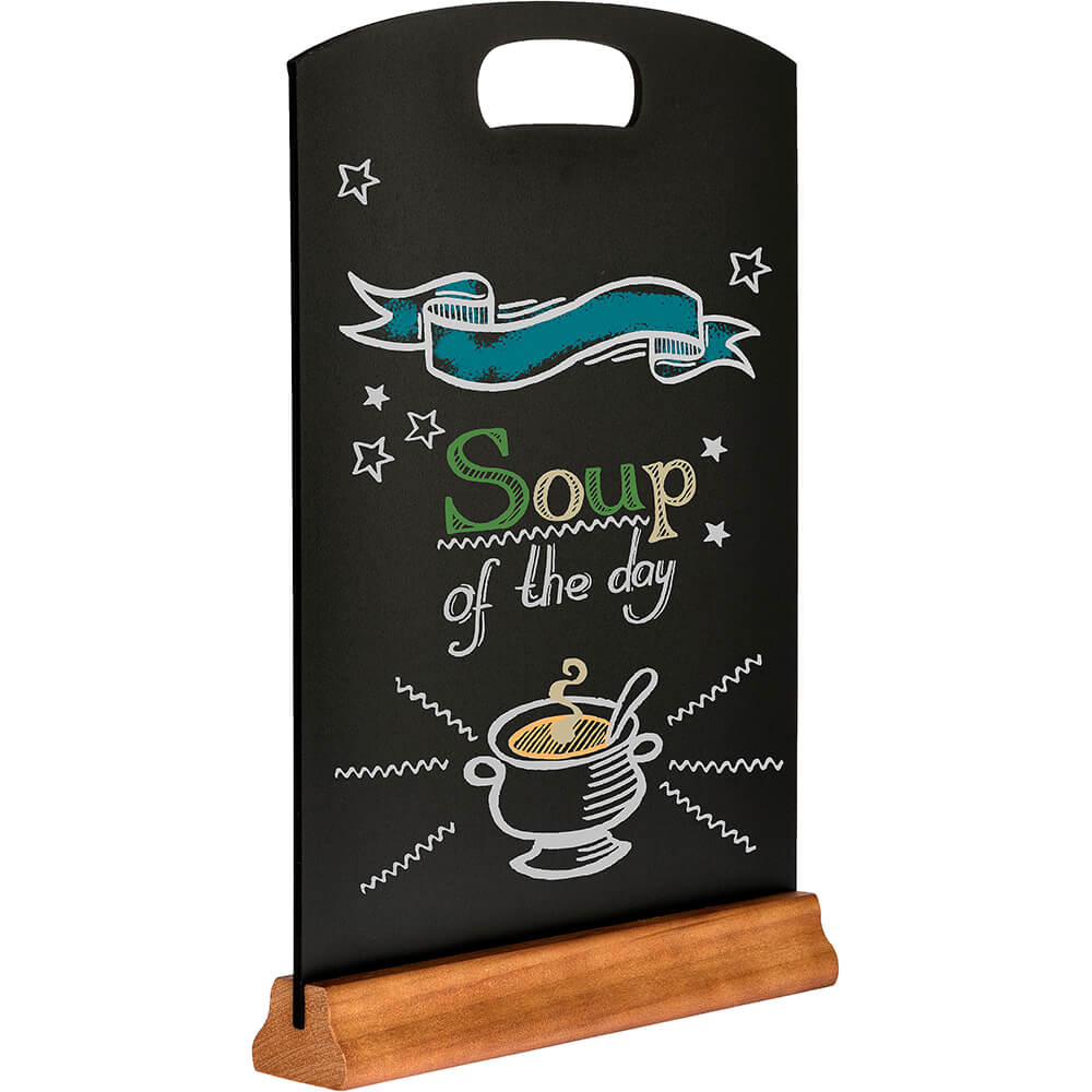 Black, MDF Table Top Board Sign, Wood Base, 6/PK | 492-03-06 | Alpine ...