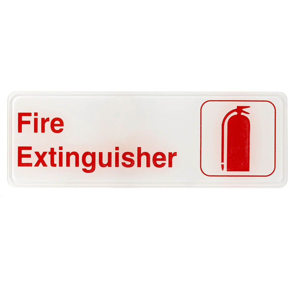 White, ABS Fire Extinguisher Sign, 3" X 9", Red Lettering | ALPSGN-34 ...