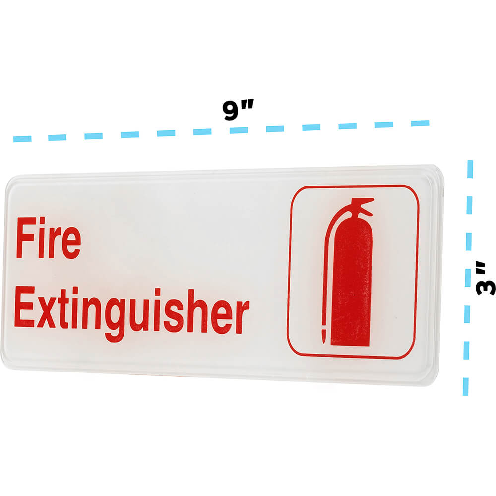 White, ABS Fire Extinguisher Sign, 3" X 9", Red Lettering | ALPSGN-34 ...