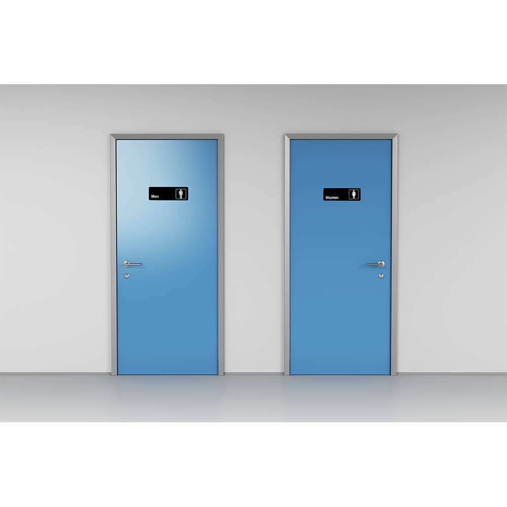 Black, Plastic Restroom Signs, Men's and Women's Set, White Lettering ...