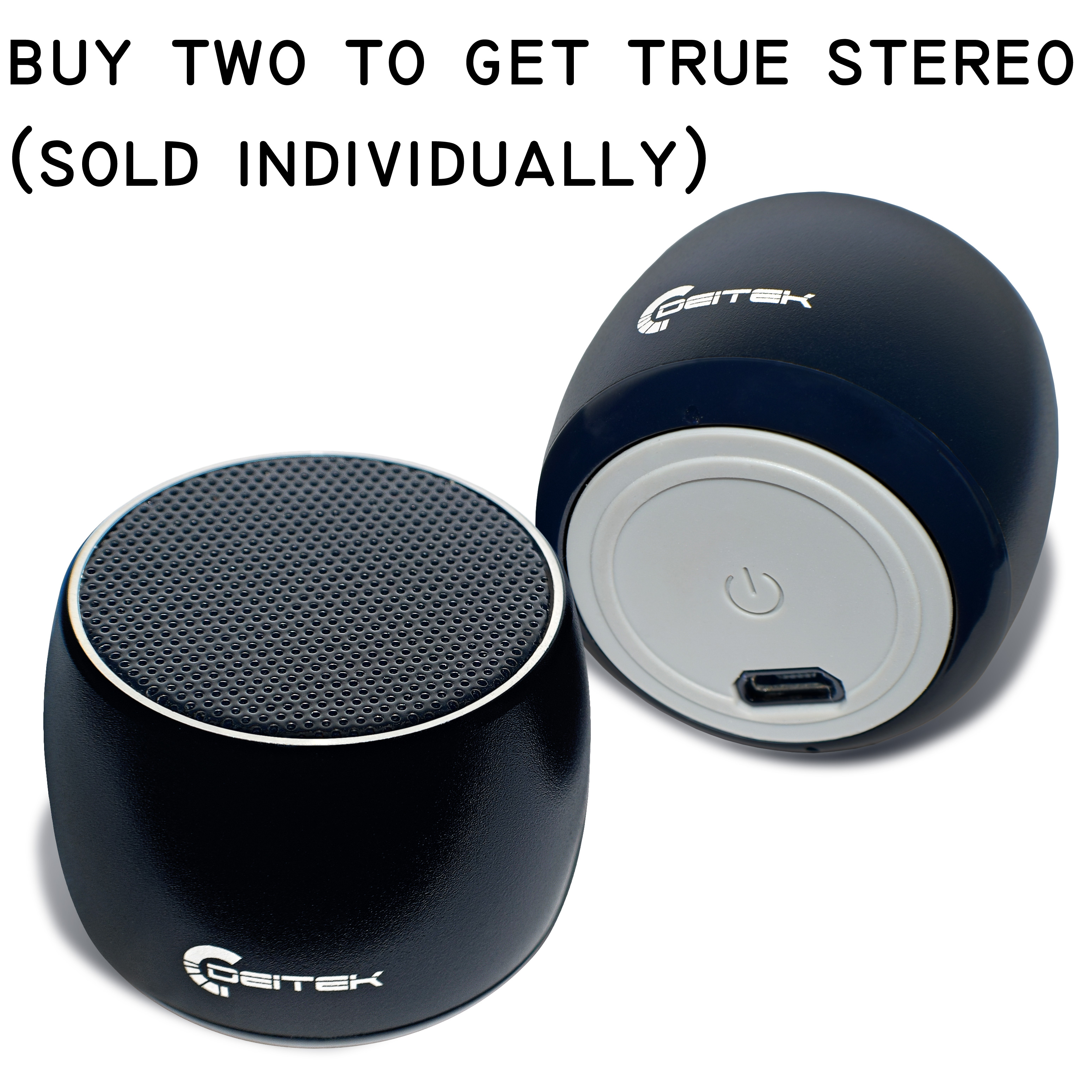 DEITek Black, Anodized Aluminum TWS Mini Speaker, Portable Bluetooth ...