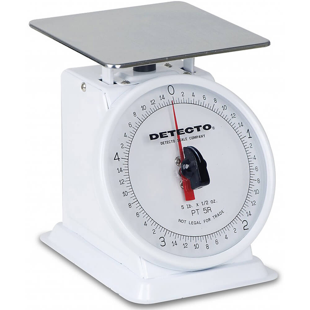 White, Enamel 6" Rotating Dial, Analog Scale, 5 Lb. | PT-5R | Detecto