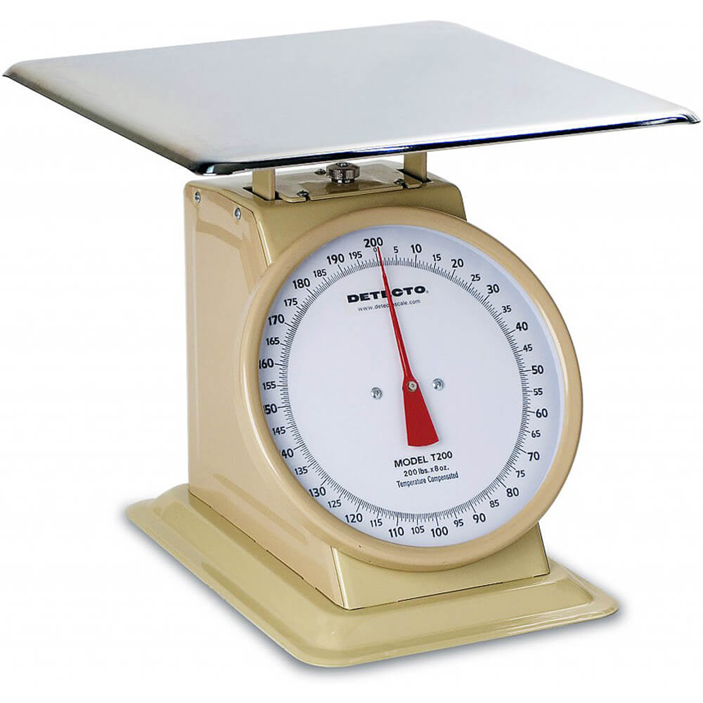 Beige, Enamel 10.5" Dial Fixed Analog Scale, 200 Lb. | T200 | Detecto