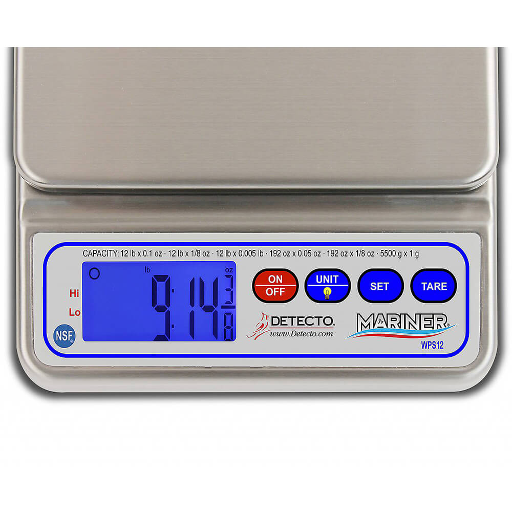 Stainless Steel, Digital Portion Scale, Waterproof IP67, 12 Lb. | WPS12 ...